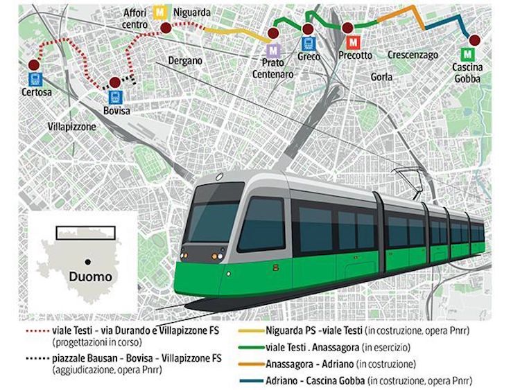 Nuovo tram 7 a Milano Nord, da Cascina Gobba a Certosa: quanto costano oggi le case lungo il ...